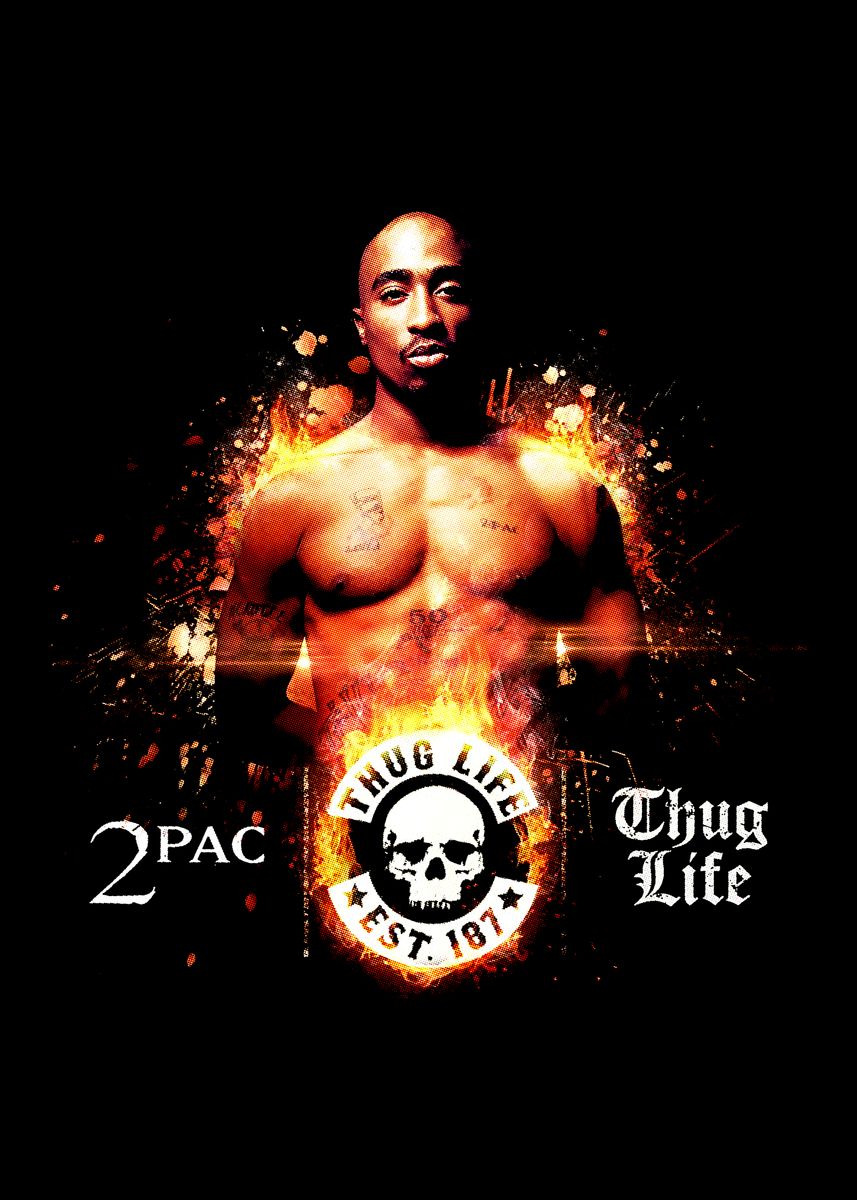 '2Pac Thug Life' Poster, picture, metal print, paint by Éclips Glitch ...