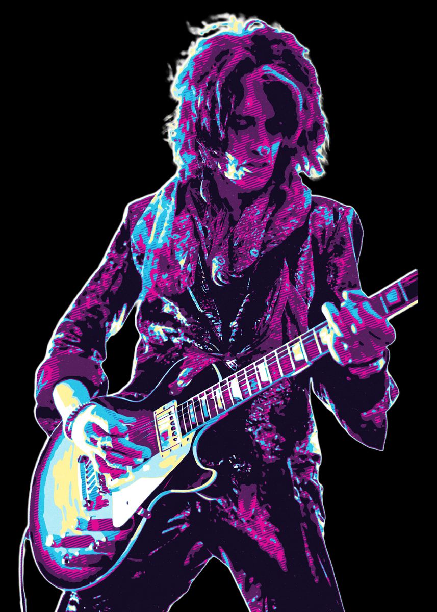'Joe Perry' Poster, picture, metal print, paint by Papa Giana | Displate
