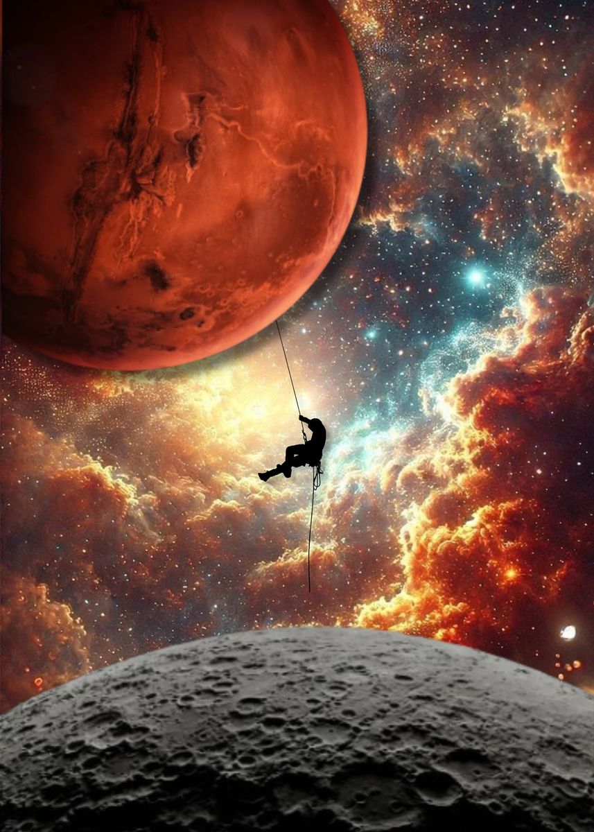 'Lunar Descent' Poster, picture, metal print, paint by Brushstrokeske ...
