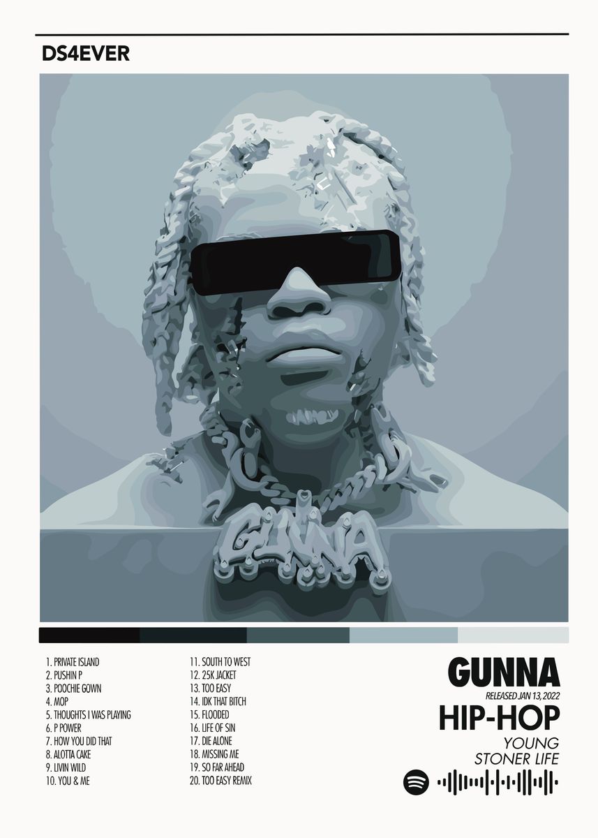 'Gunna DS4Ever' Poster, picture, metal print, paint by LOCKET | Displate