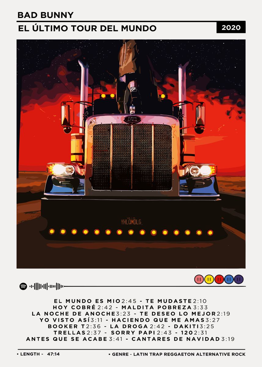 'Bad Bunny El Último Tour Del Mundo' Poster, picture, metal print ...