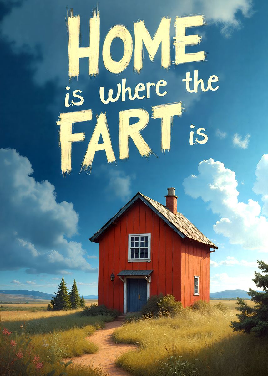 'Home is Where the Fart is' Poster, picture, metal print, paint by ...