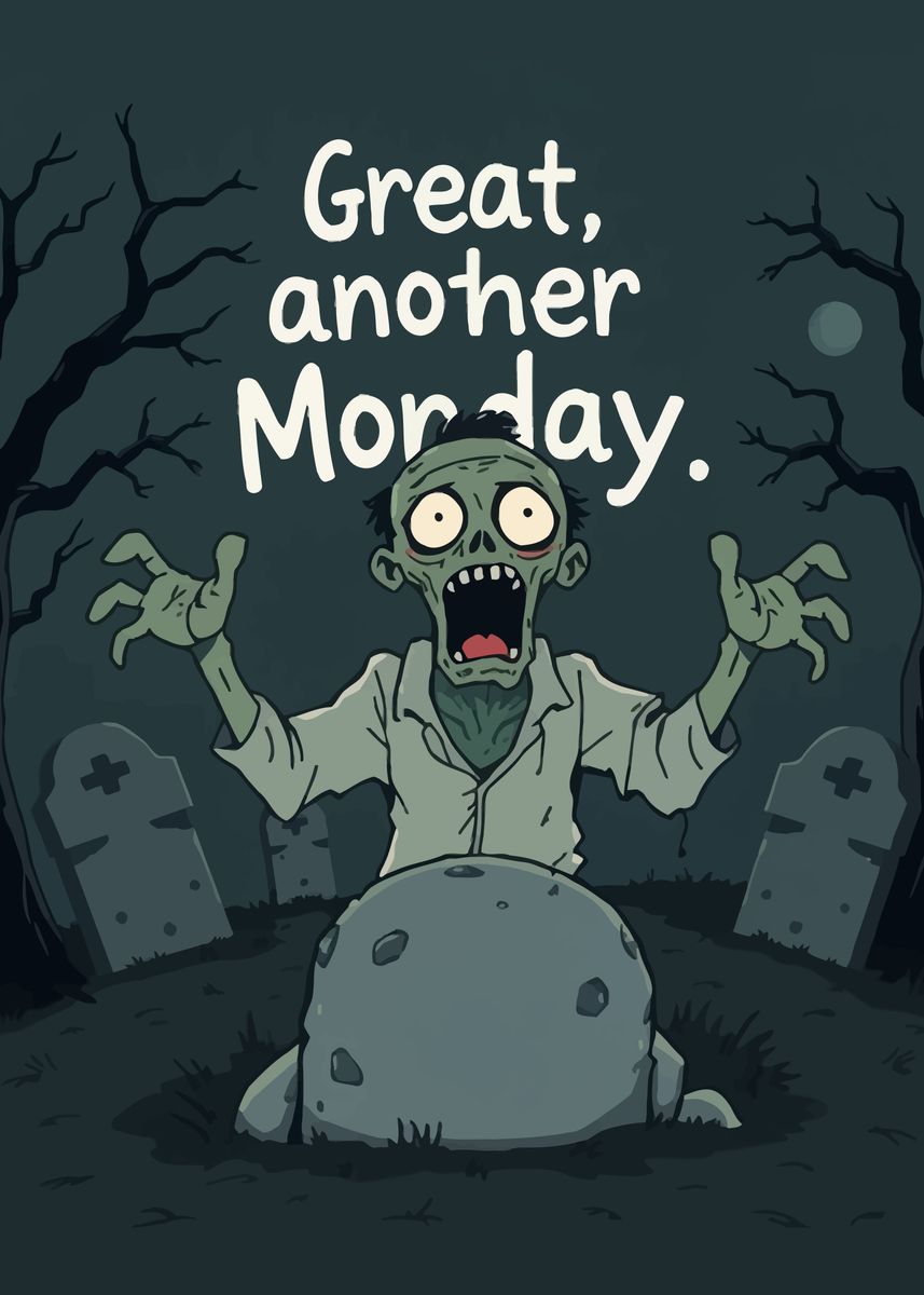 'Zombie Monday' Poster, picture, metal print, paint by DUMBROS | Displate