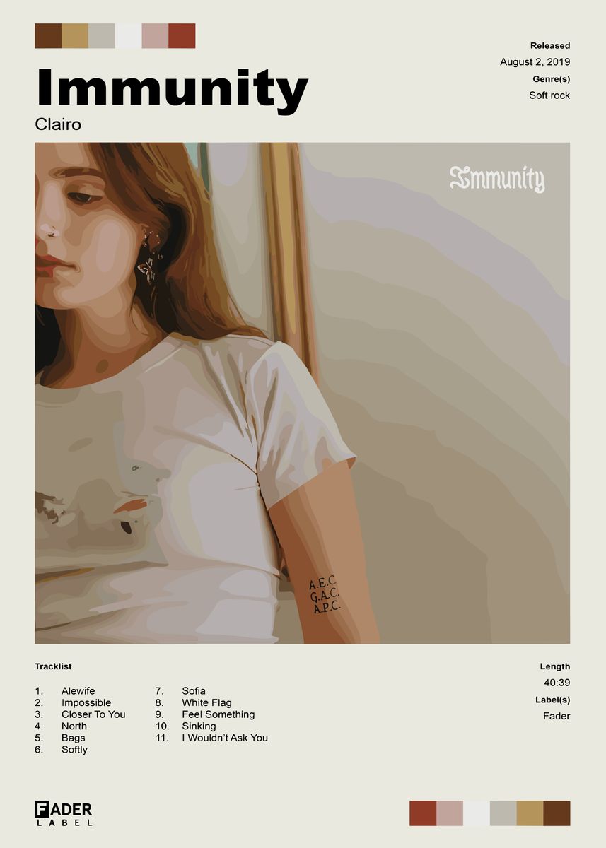 'Clairo Immunity' Poster, picture, metal print, paint by ZACKSTAR | Displate