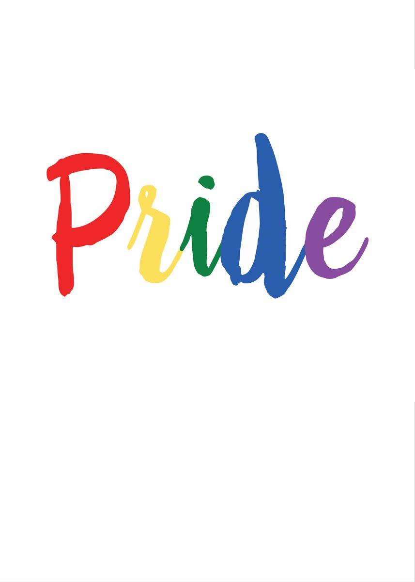 'Pride Rainbow Text' Poster, picture, metal print, paint by ...