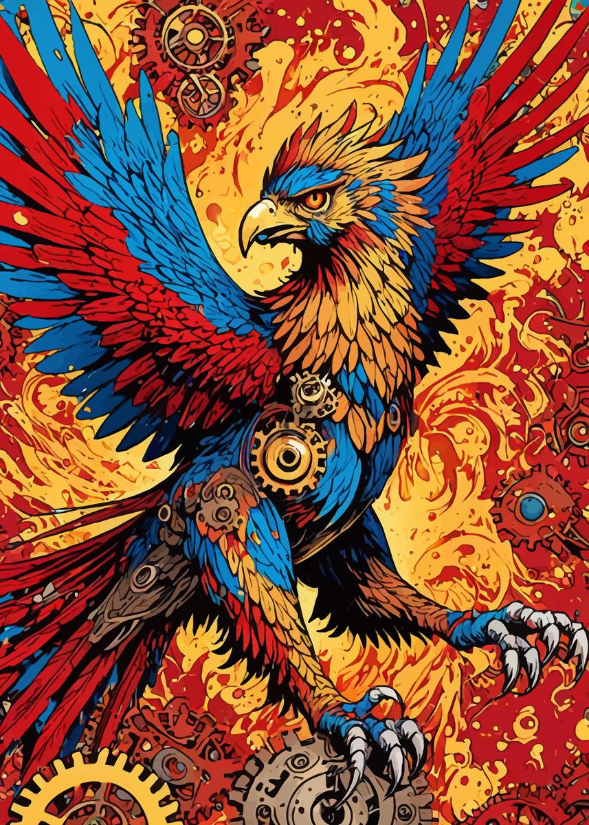 'Steampunk Phoenix' Poster, picture, metal print, paint by DUMBROS ...