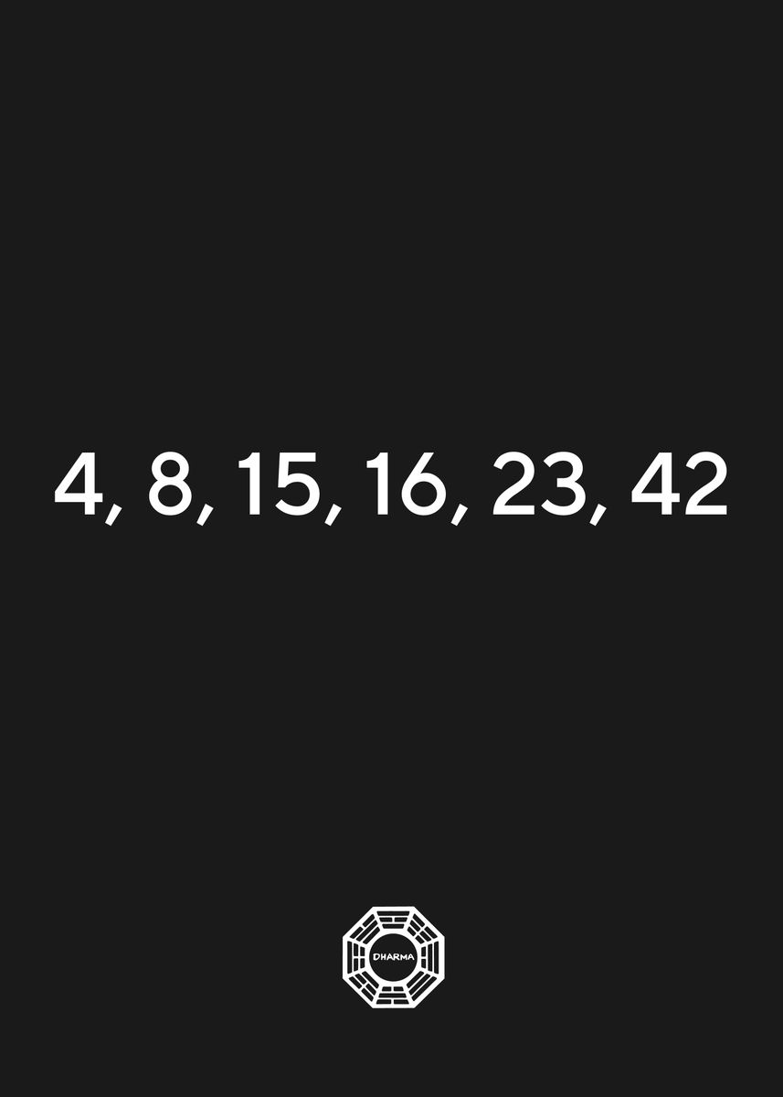 'Lost Numbers & Dharma Initiative' Poster, picture, metal print, paint ...