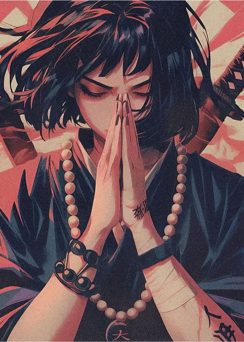 'Anime Girl Praying' Poster, picture, metal print, paint by miosoul ...