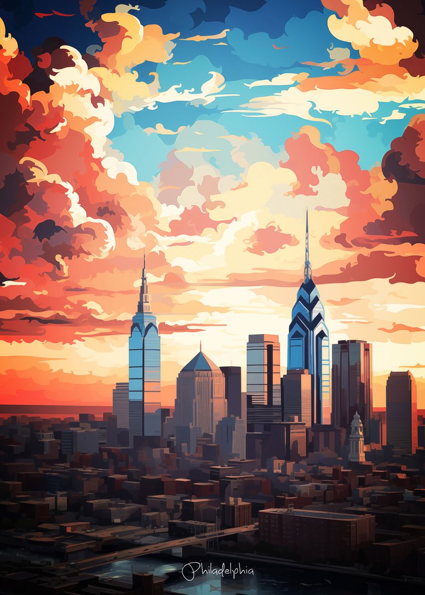 'Philadelphia Landscape Oil Painting' Poster, picture, metal print ...