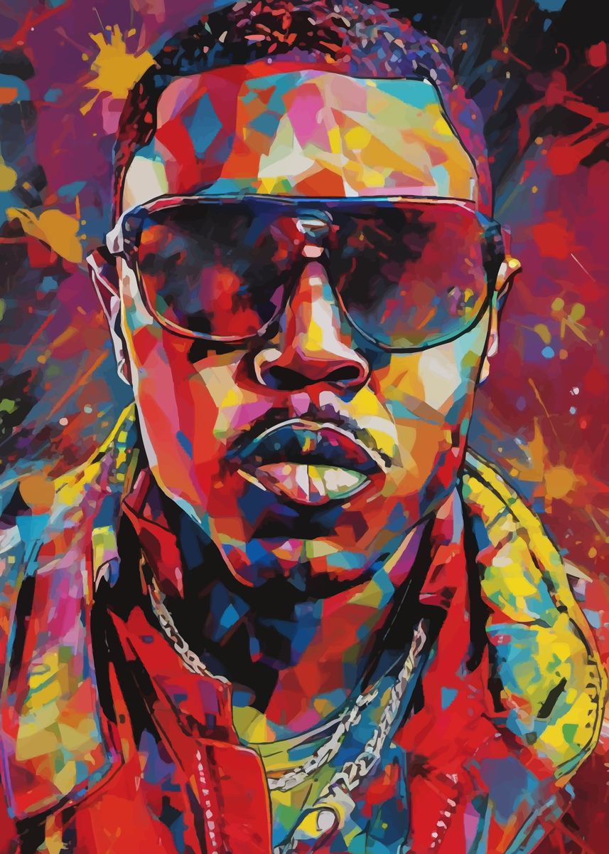 'Nas - Nasir Pop Art Abstract' Poster, picture, metal print, paint by ...