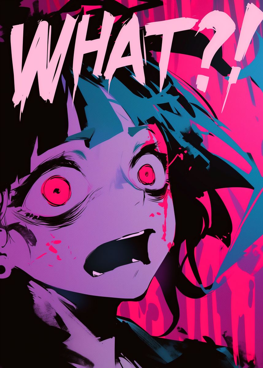 'Anime Girl Shocked' Poster, picture, metal print, paint by Tomorrow ...