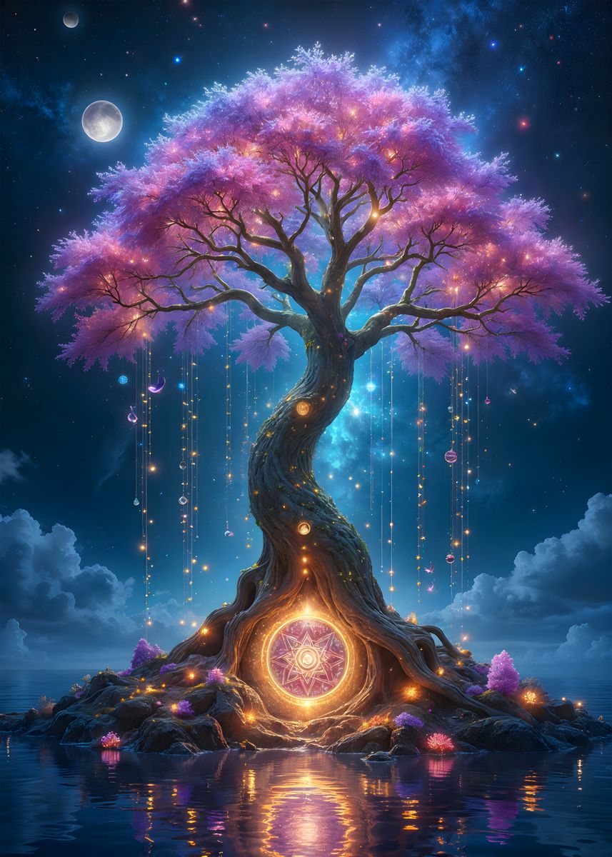 'Magical Tree of Light' Poster, picture, metal print, paint by ...