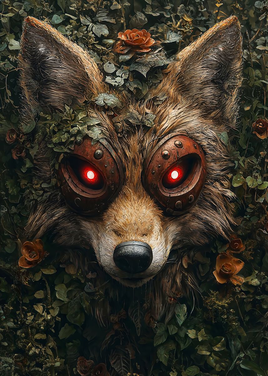 'Forest Fox Spirit' Poster, picture, metal print, paint by Hako | Displate