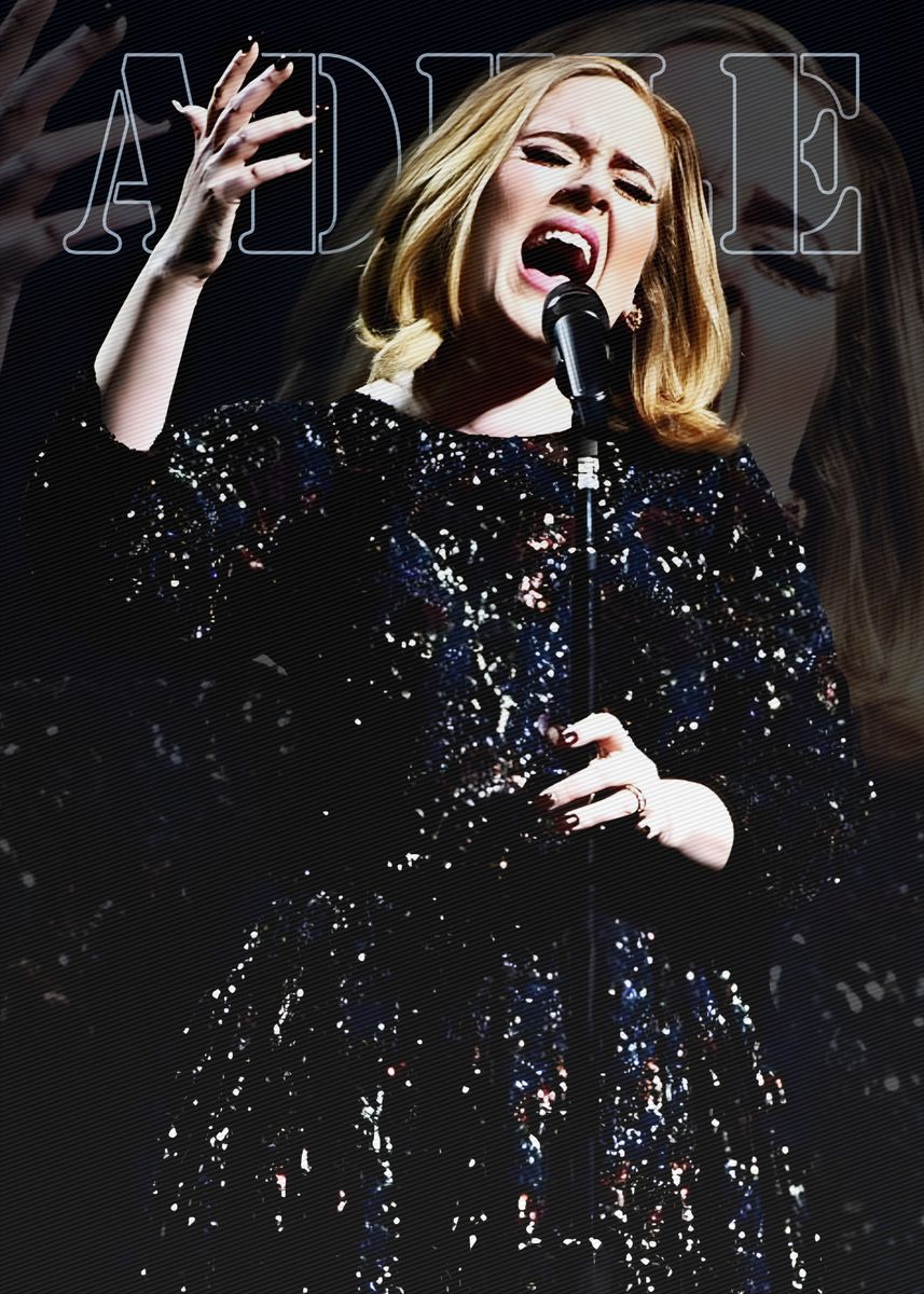 'Adele Live Performance' Poster, picture, metal print, paint by maxmoen ...