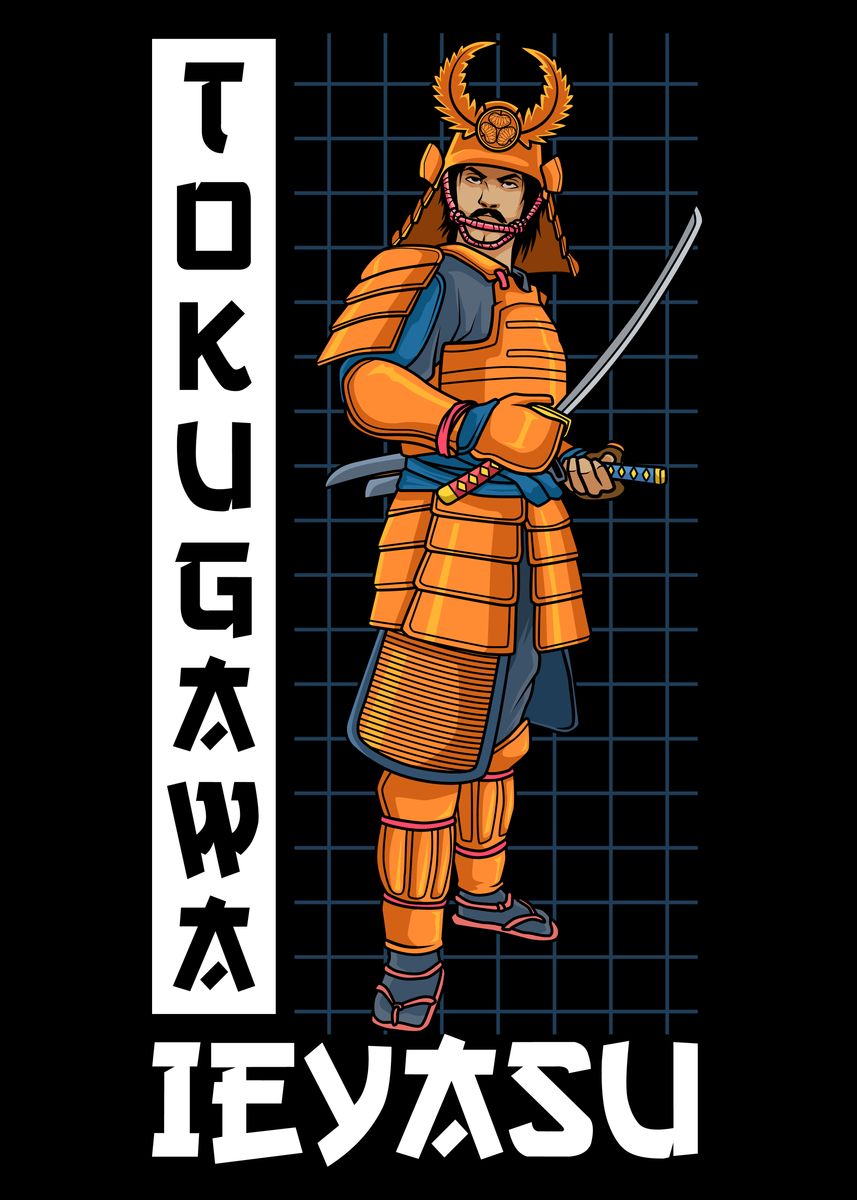 'Tokugawa Ieyasu Samurai' Poster, picture, metal print, paint by ...