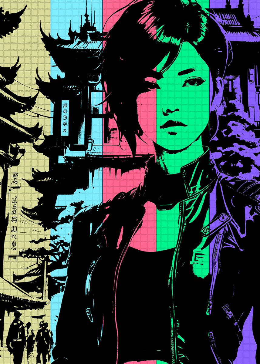 'Cyberpunk Anime Girl' Poster, picture, metal print, paint by Luciano ...