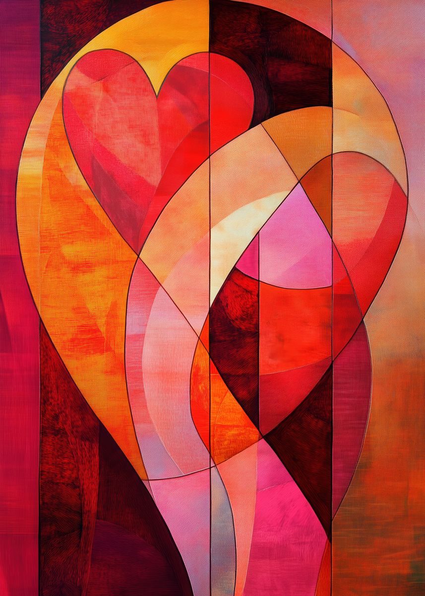 'Abstract Heart Art' Poster, picture, metal print, paint by Rawbin ...