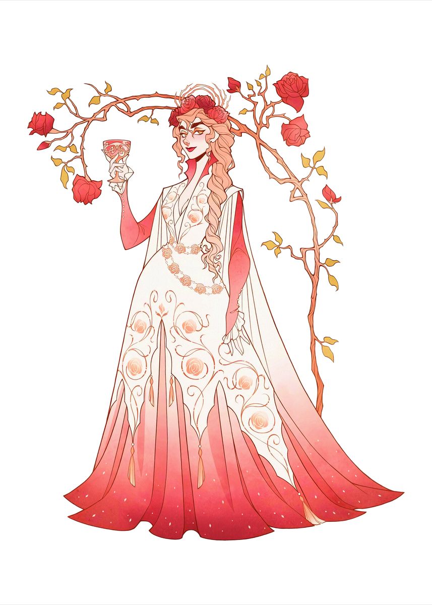 'Rose Queen Illustration' Poster, picture, metal print, paint by ...