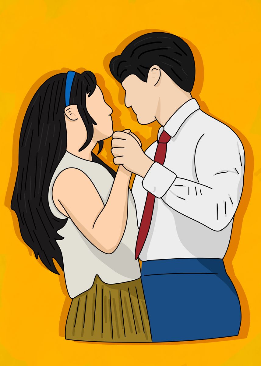 'Maybe Happy Ending Claire and Oliver Dancing' Poster, picture, metal print, paint by ...