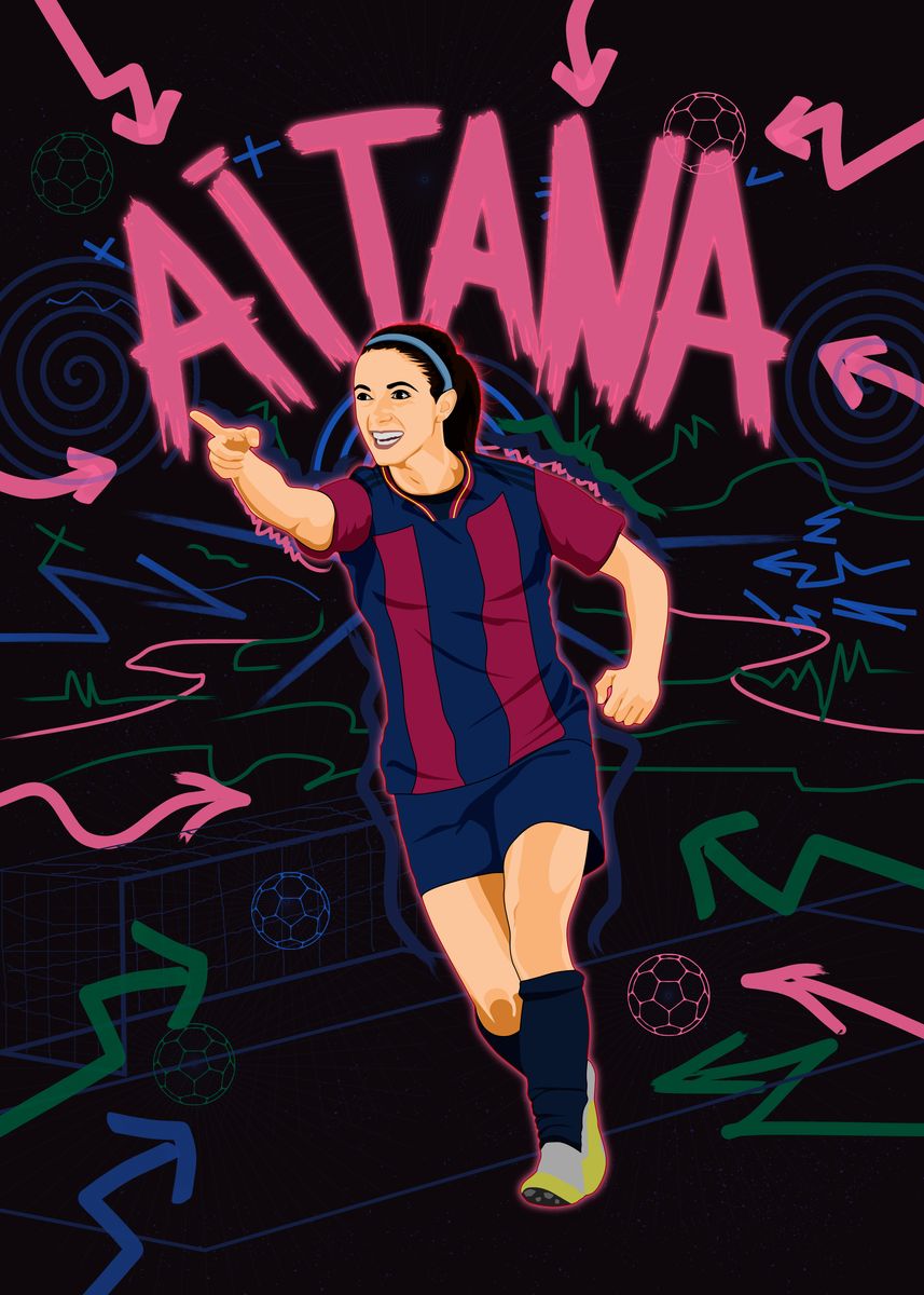 'Aitana Bonmati Football Art' Poster, picture, metal print, paint by ...