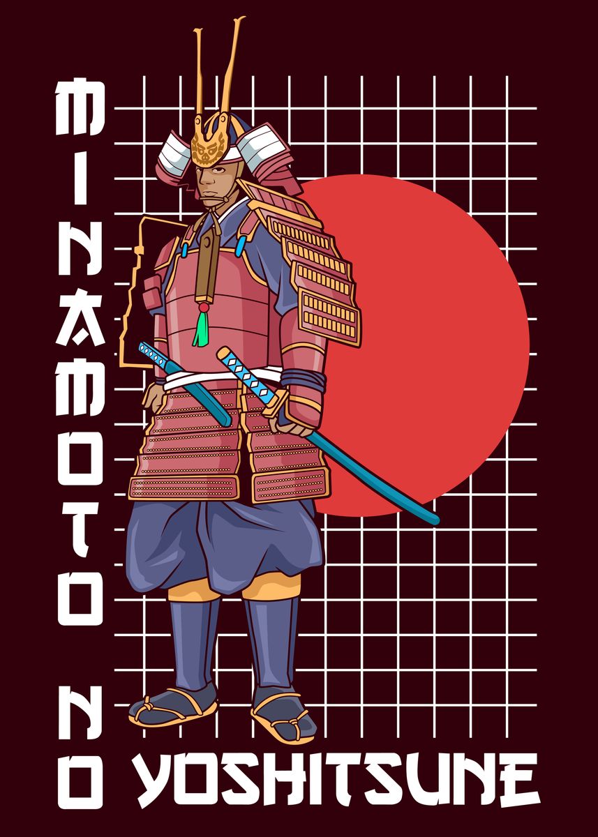 'Minamoto no Yoshitsune Samurai' Poster, picture, metal print, paint by ...