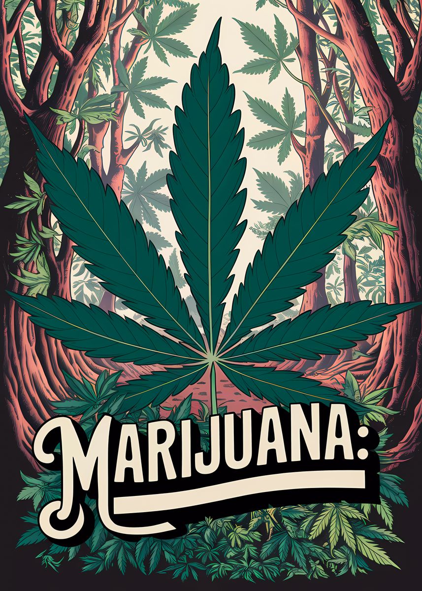 'Marijuana Leaf Poster' Poster, picture, metal print, paint by Echelon ...
