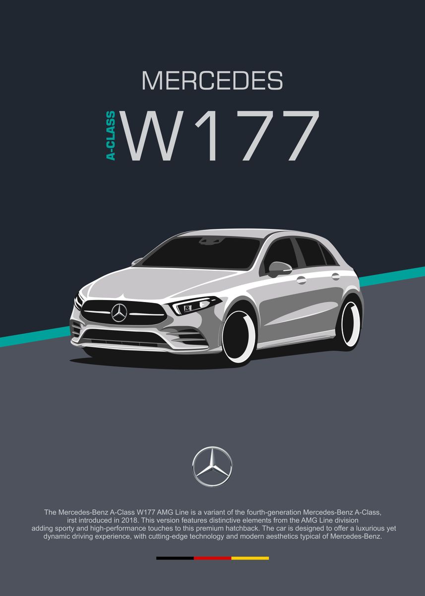 'Mercedes-Benz A-Class W177 AMG Line' Poster, picture, metal print ...