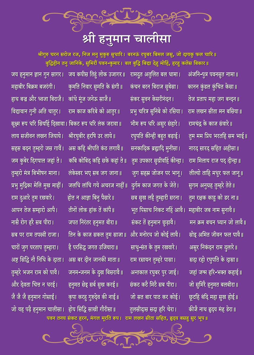 'Hanuman Chalisa ' Poster, picture, metal print, paint by VIVEK KANSARA ...