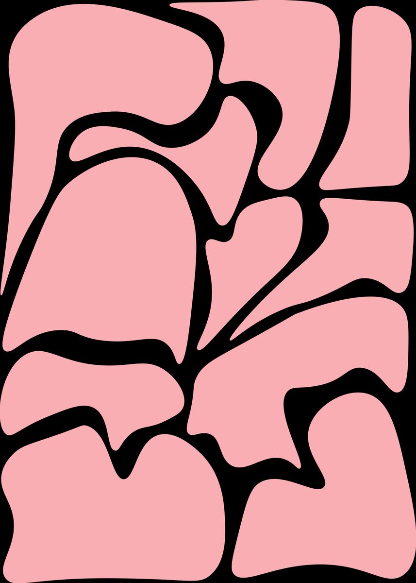 'Abstract Pink and White Design' Poster, picture, metal print, paint by ...