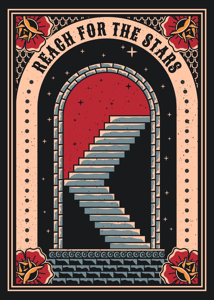 'Stairway to the Stars ' Poster, picture, metal print, paint by taofik ...