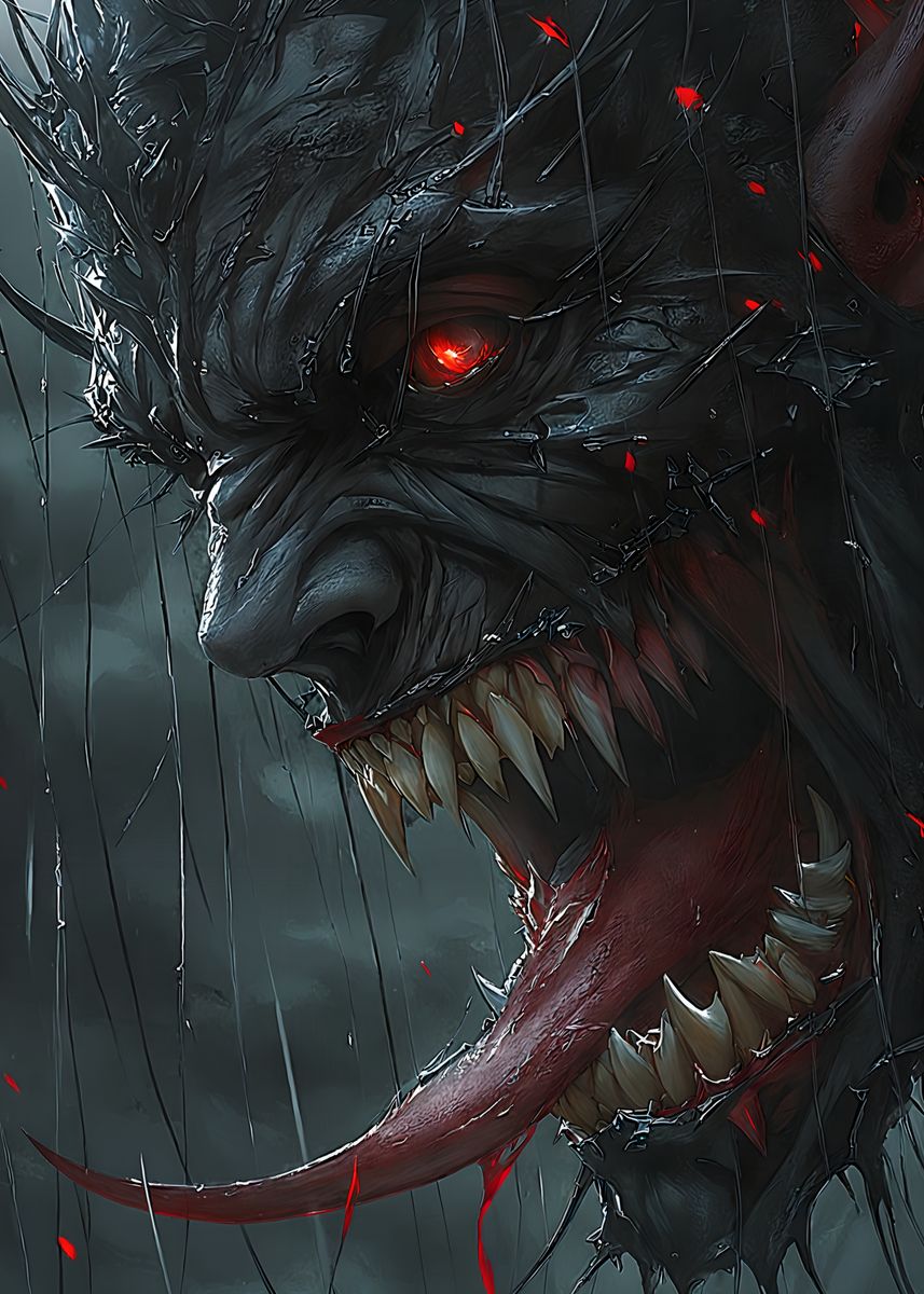 'Monster with Red Eyes' Poster, picture, metal print, paint by ...