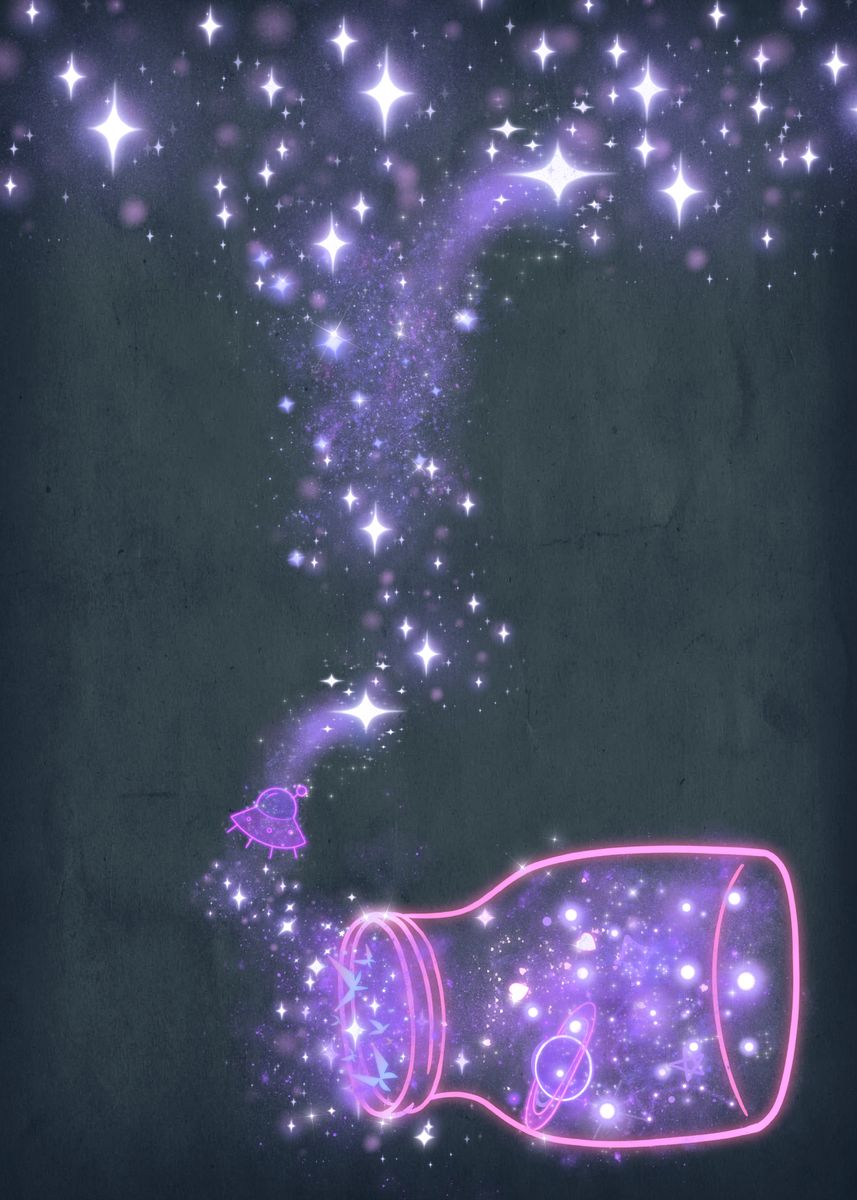 'Jar of Stars I' Poster, picture, metal print, paint by Diz Plate ...