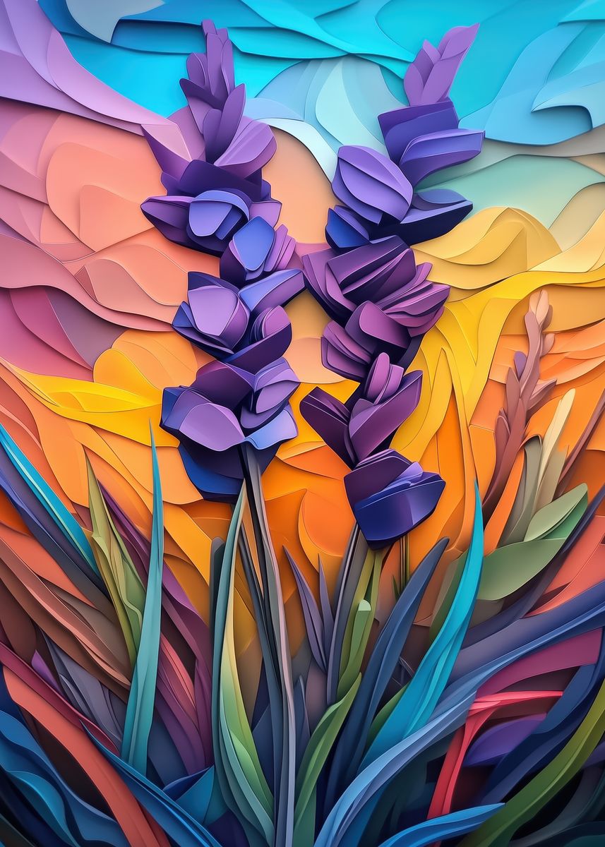 'Flower Violett Lavender' Poster, picture, metal print, paint by Adam ...