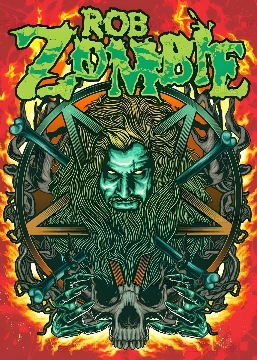 'Rob Zombie Illustration' Poster, picture, metal print, paint by beeART ...