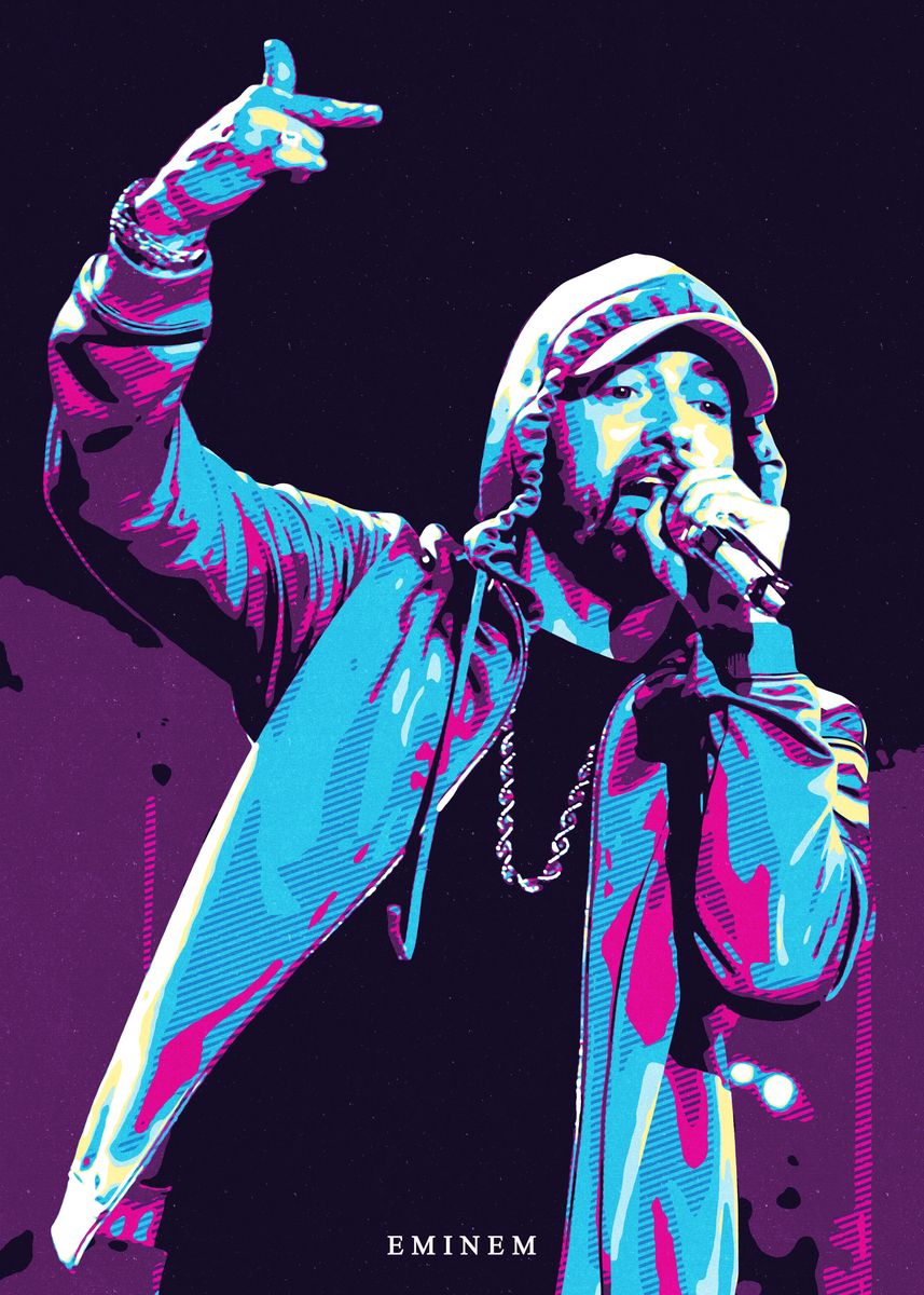 'Eminem Pop Art Portrait' Poster, picture, metal print, paint by Rose ...