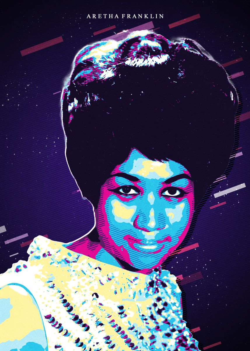 'Aretha Franklin Pop Art' Poster, picture, metal print, paint by Rose ...