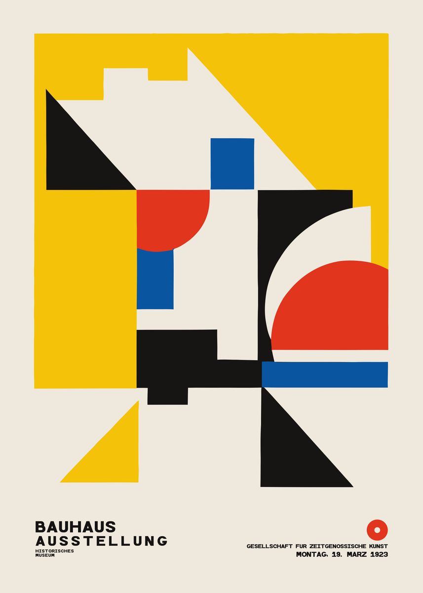 'Bauhaus Geometric Art Poster' Poster, picture, metal print, paint by BluePinkPanther | Displate