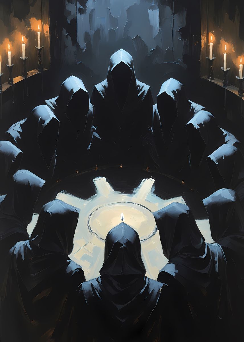 'Hooded Figures Ritual' Poster, picture, metal print, paint by Devran ...