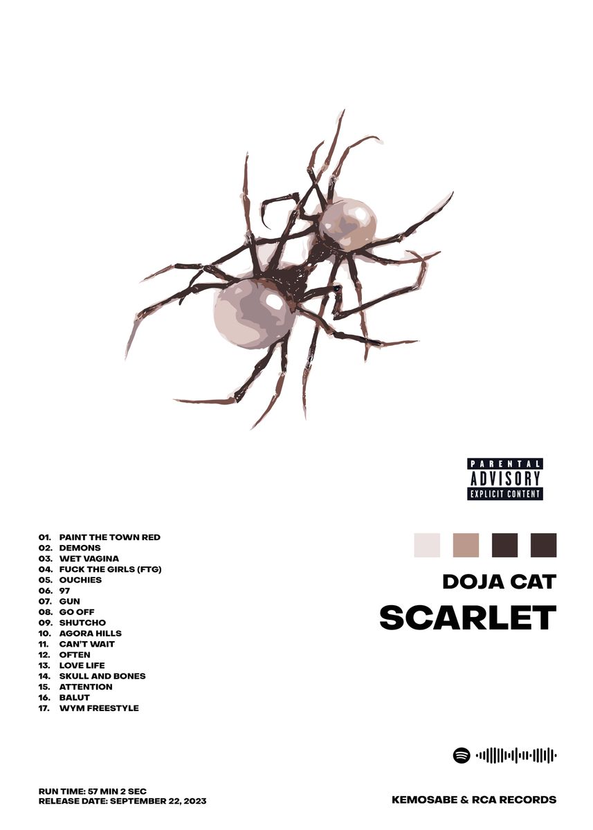 'Doja Cat Scarlet' Poster, picture, metal print, paint by ZACKSTAR ...