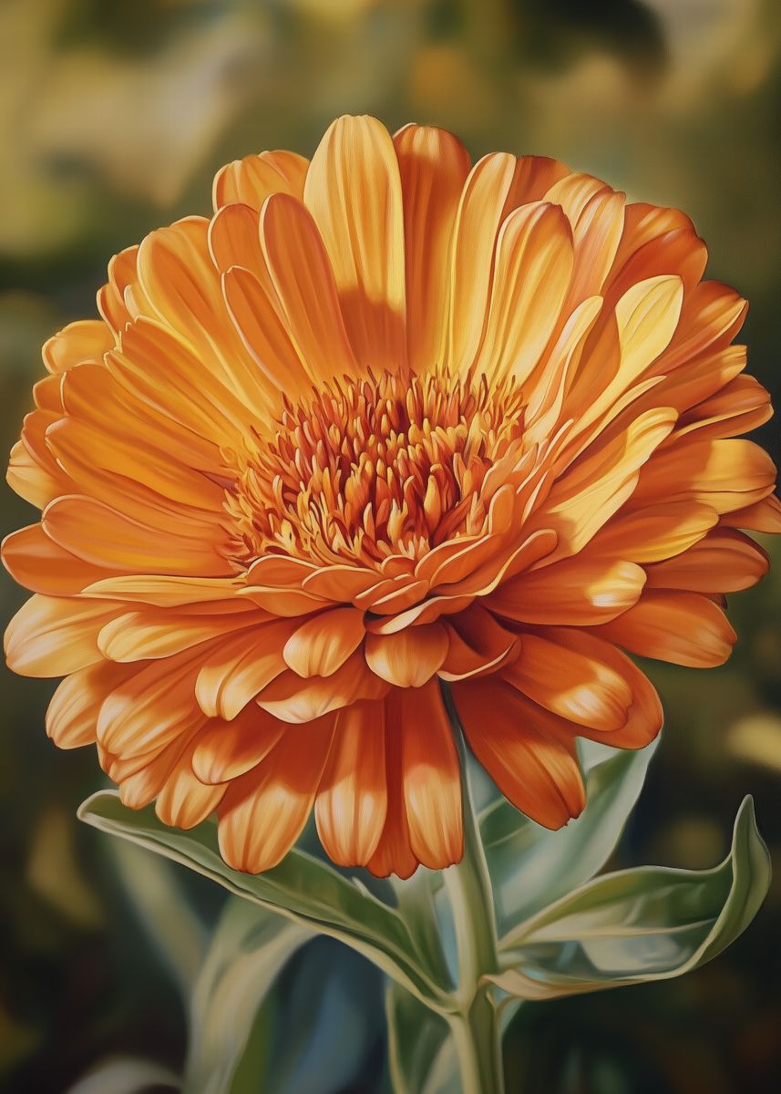 'Orange Calendula Flower Close-Up' Poster, picture, metal print, paint ...