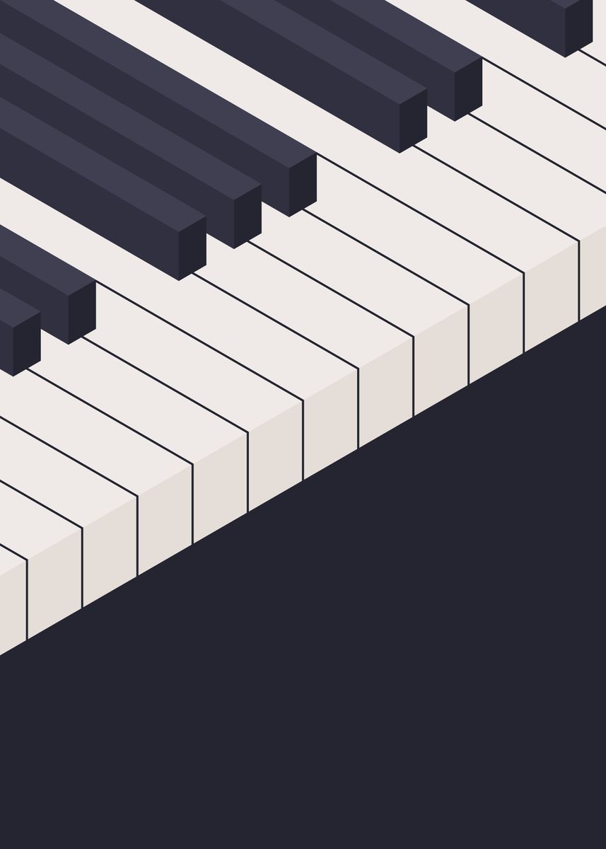 'Isometric Piano Keys' Poster, picture, metal print, paint by KurArt ...