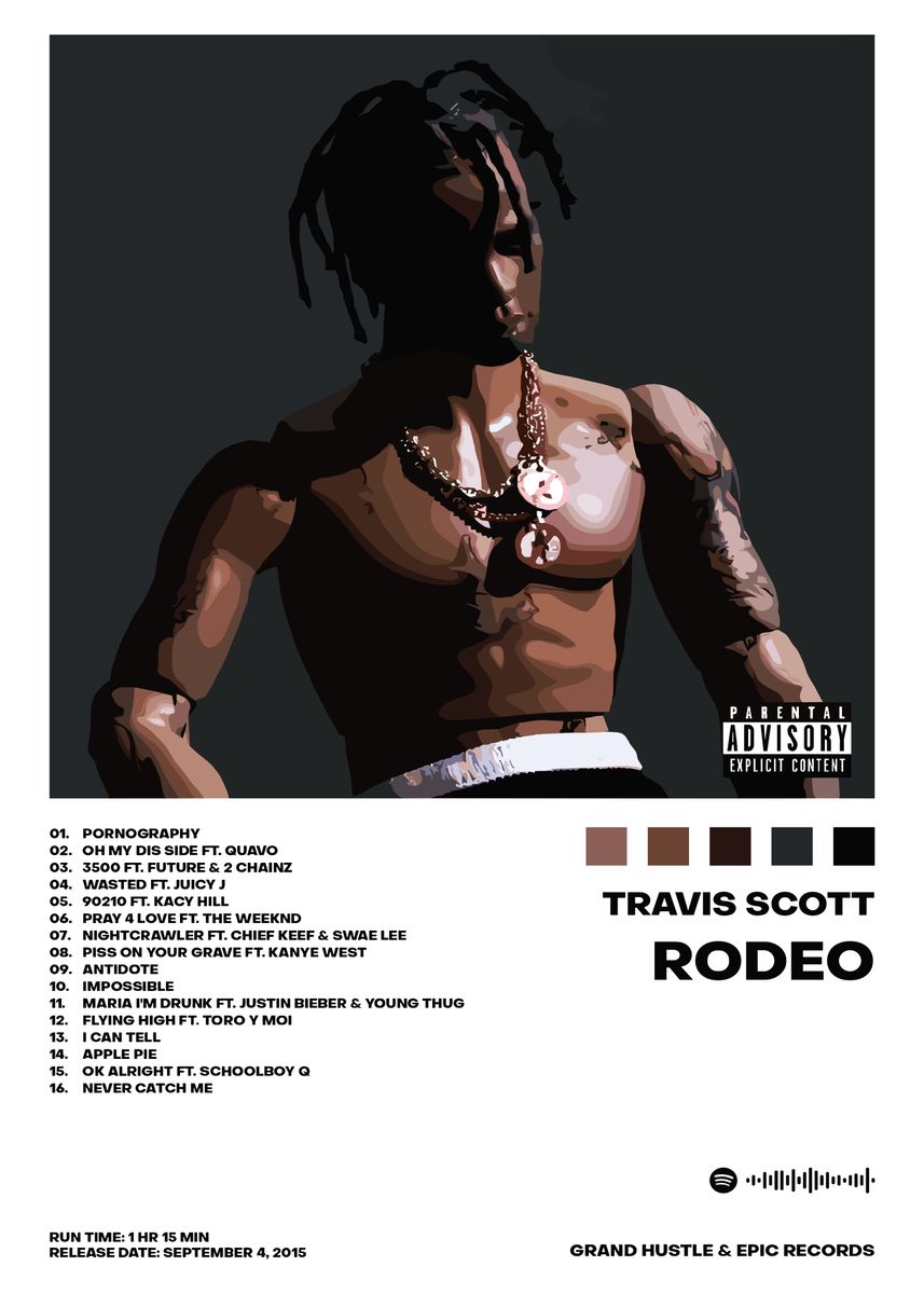 'Travis Scott Rodeo' Poster, picture, metal print, paint by ZACKSTAR ...