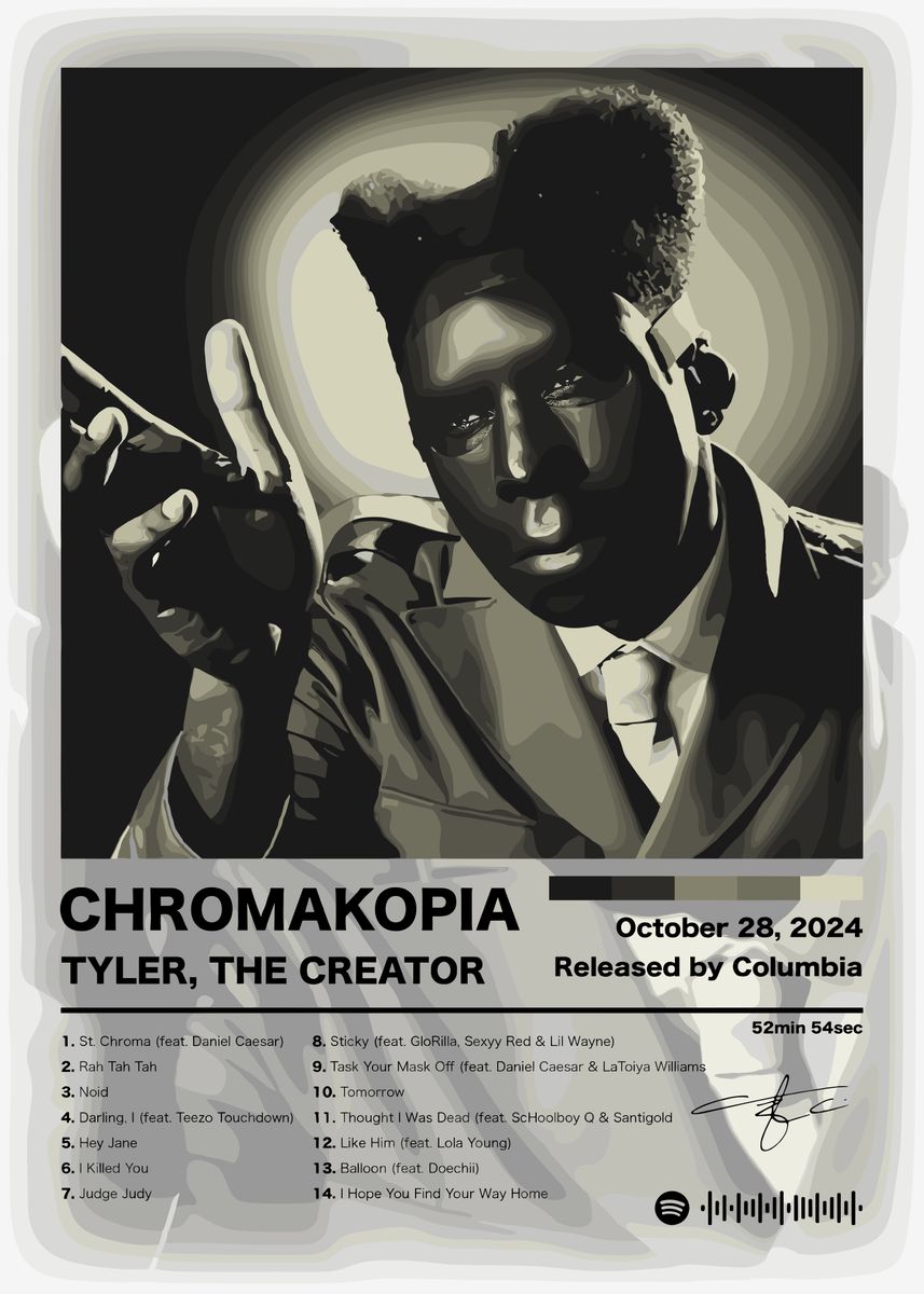 'Tyler The Creator Chromakopia' Poster, picture, metal print, paint by ...