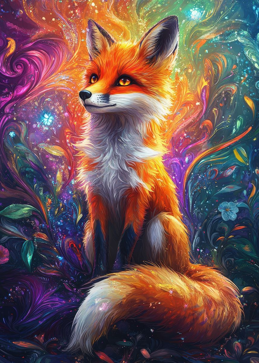 'Magical Fox' Poster, picture, metal print, paint by Senja Kolesnyk ...