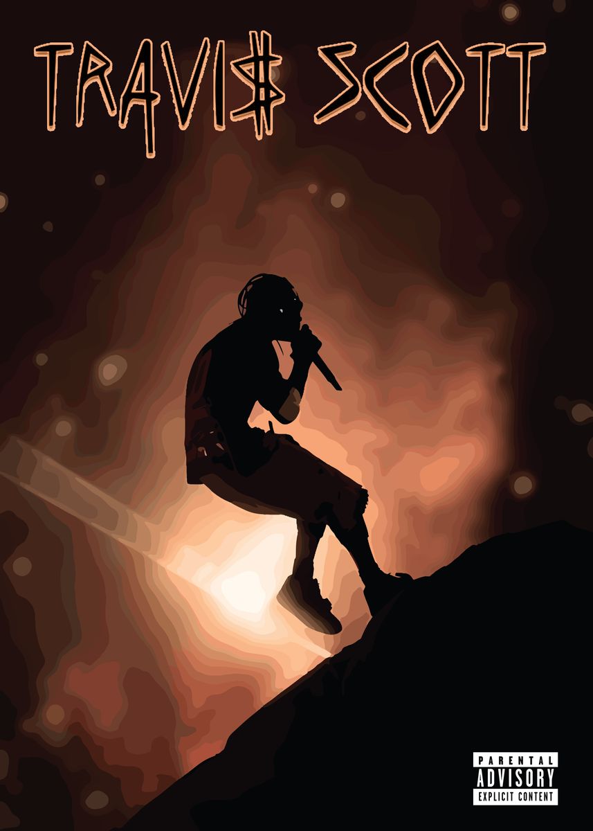 'Travis Scott Silhouette' Poster, picture, metal print, paint by Rick E ...