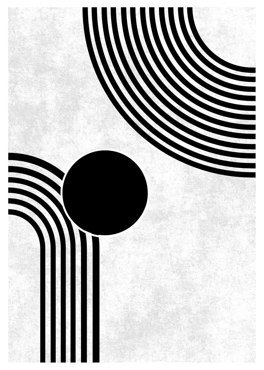 'Black and White Abstract Art' Poster, picture, metal print, paint by ...