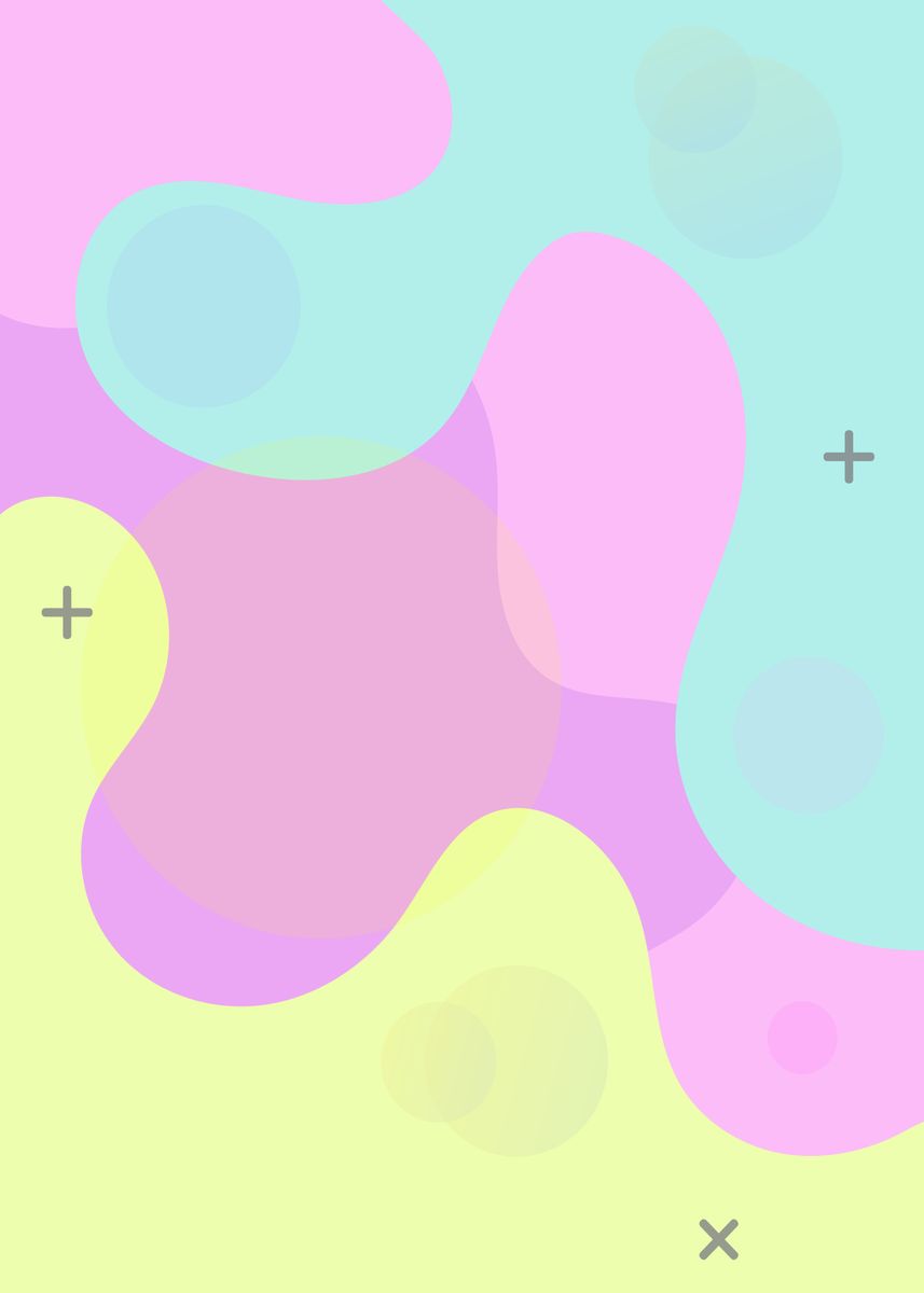 'Abstract Pastel Shapes' Poster, picture, metal print, paint by Rijal ...