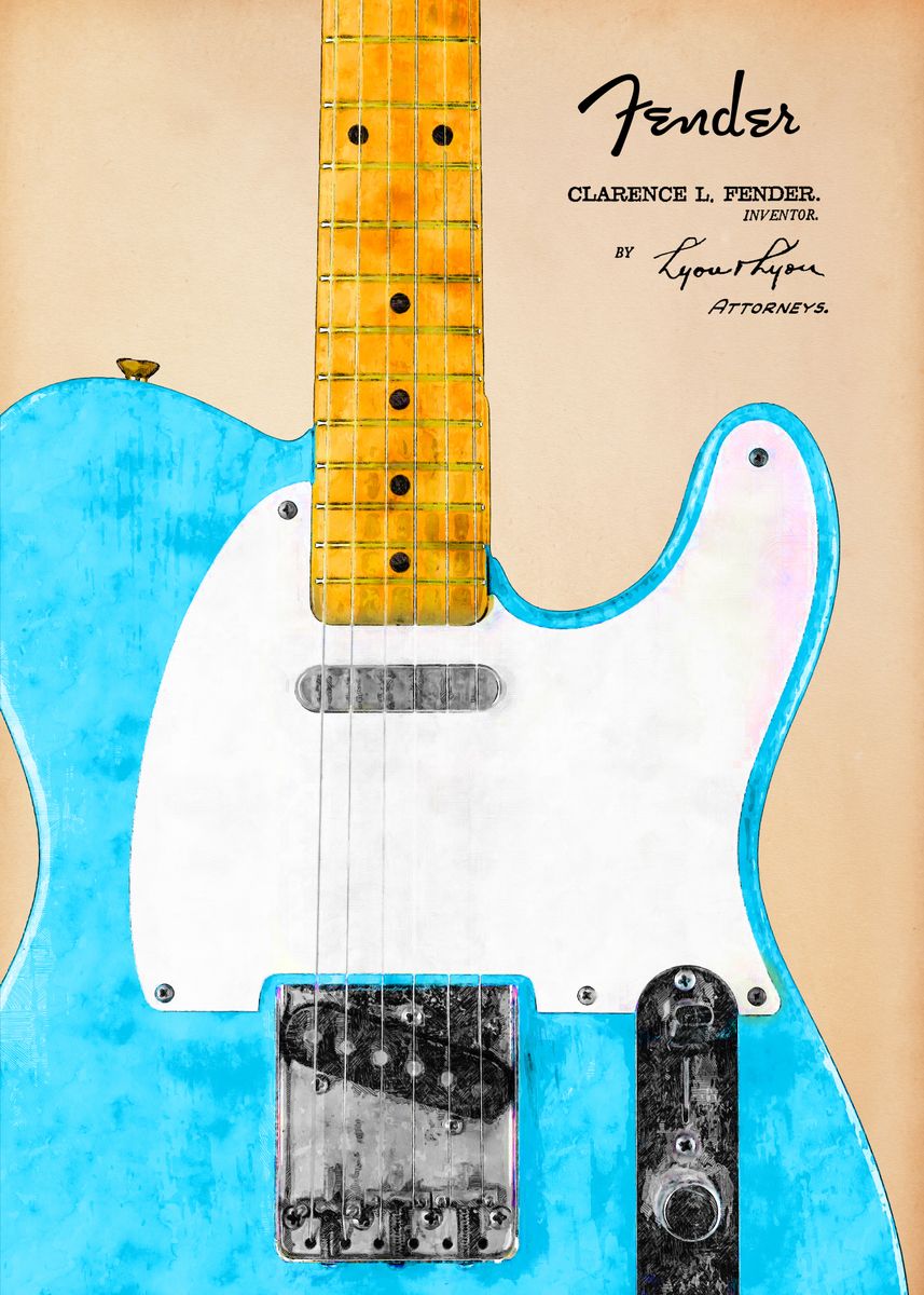 'Fender Telecaster Guitar' Poster, picture, metal print, paint by Cris ...