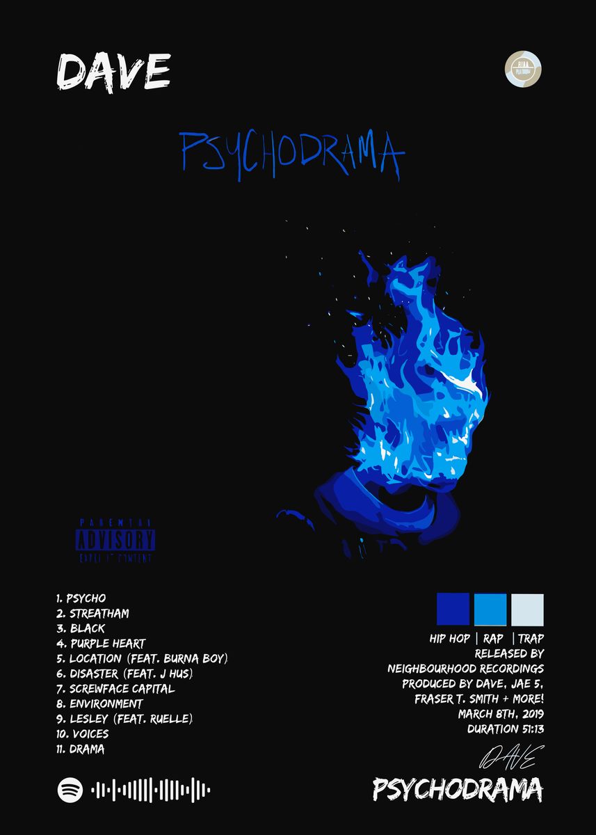 'Dave Psychodrama' Poster, picture, metal print, paint by LOCKET | Displate