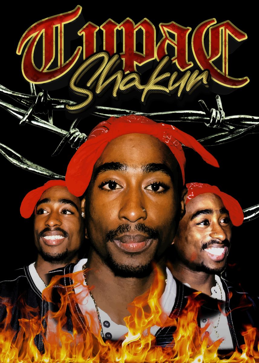 'Tupac Shakur Portrait' Poster, picture, metal print, paint by ...